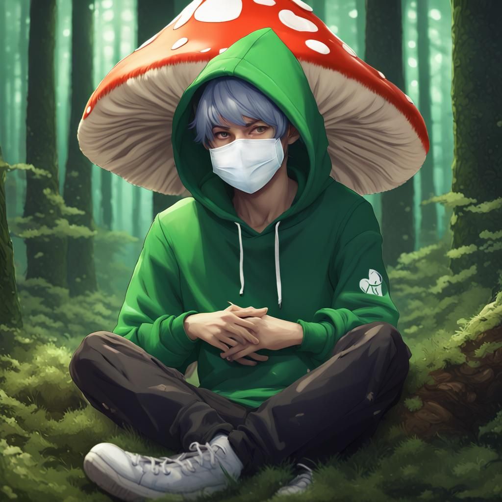 Sitting Under a Toadstool - AI Generated Artwork - NightCafe Creator