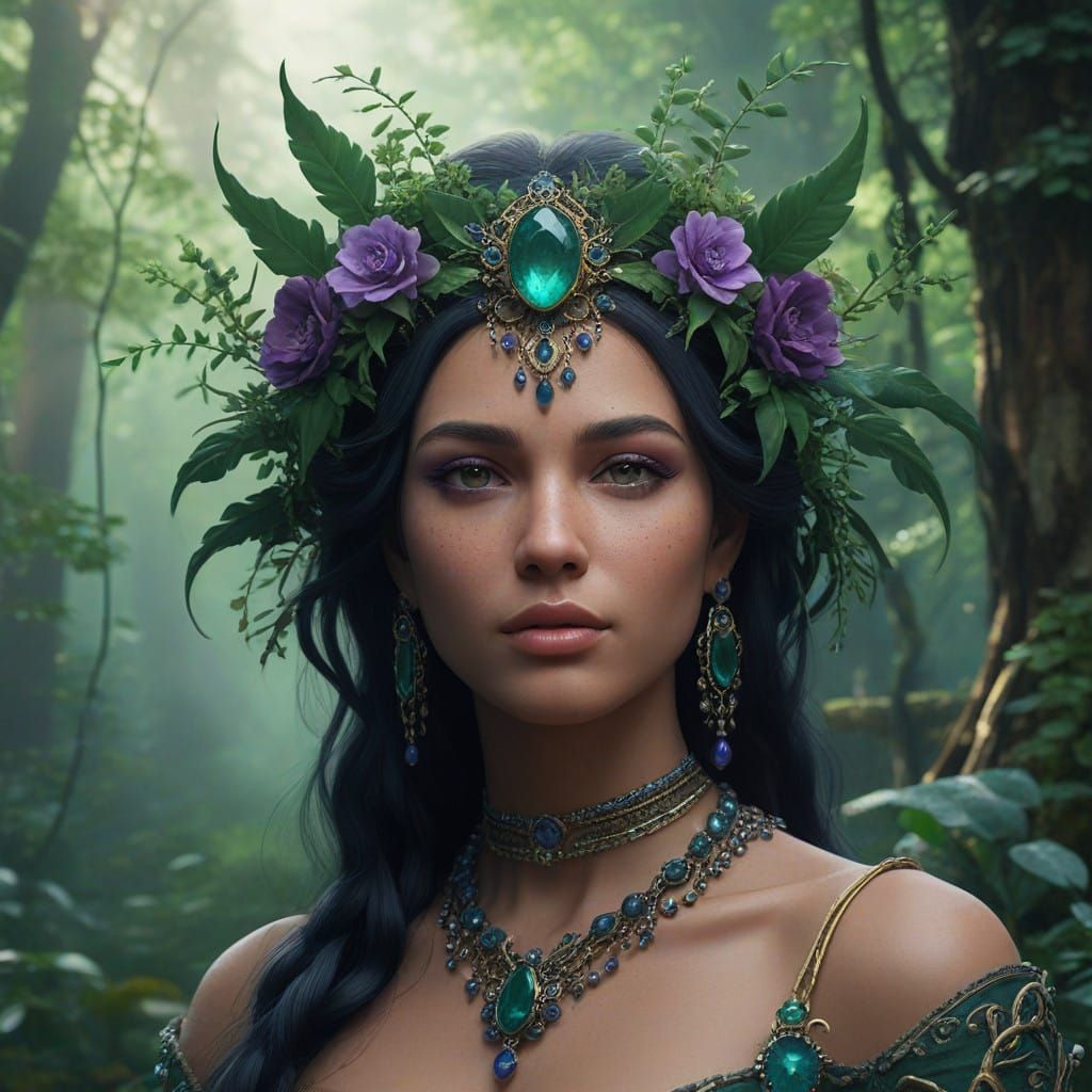 Face of pagan goddess - Enchanted Goddess of the Mystic Fore...
