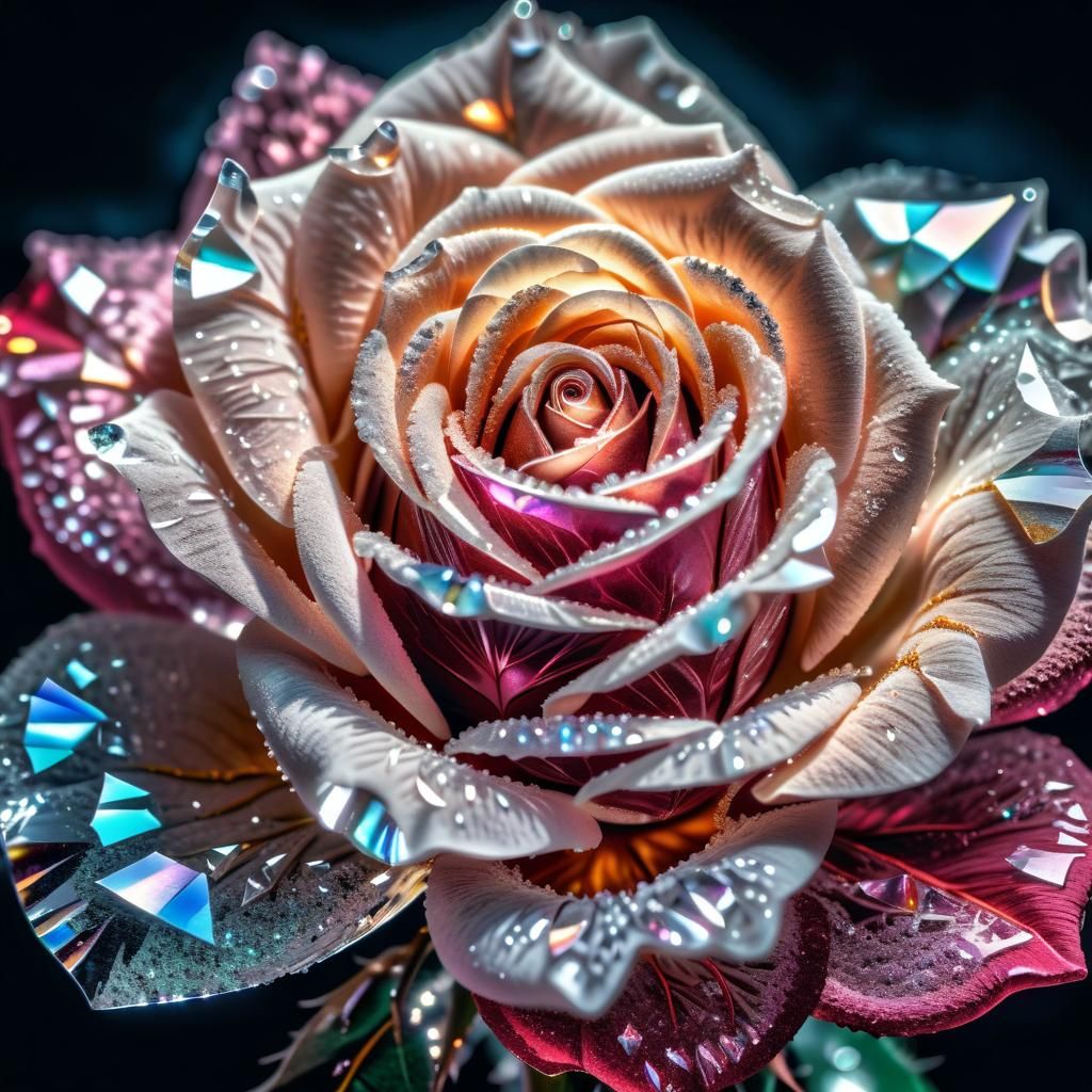 Rose made of crystals - AI Generated Artwork - NightCafe Creator