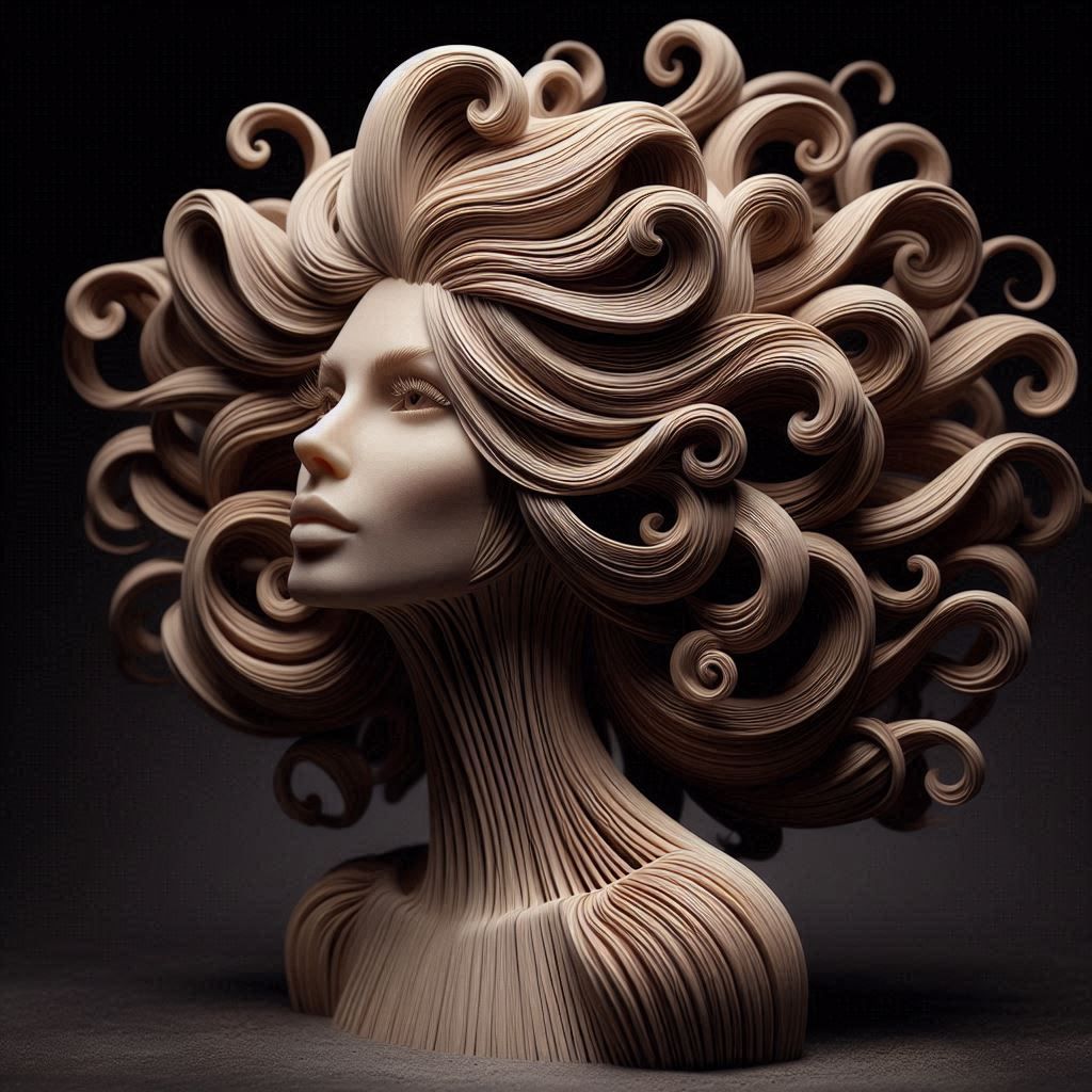 Swirled hair carving - AI Generated Artwork - NightCafe Creator
