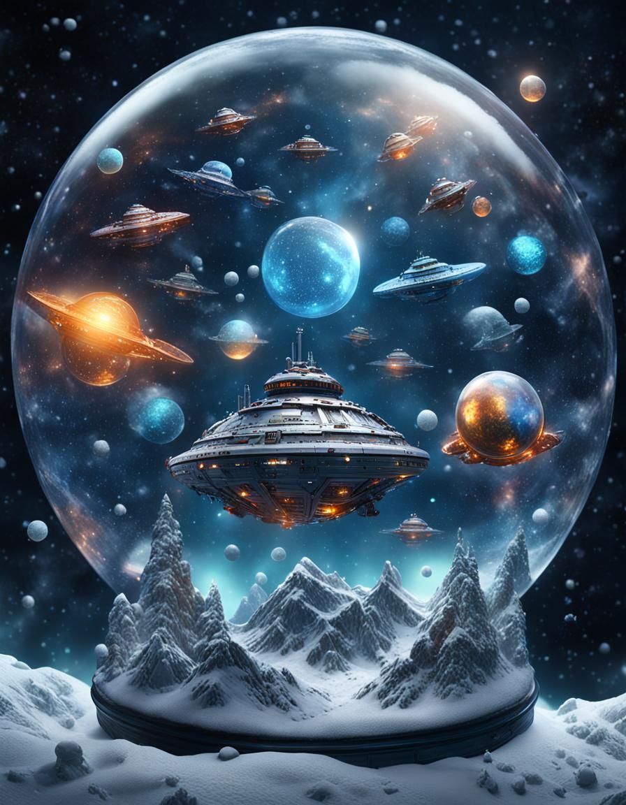 Snow Globes as Spaceships - AI Generated Artwork - NightCafe Creator