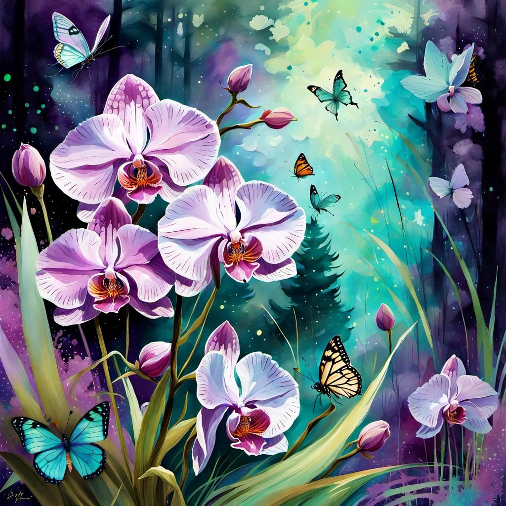 Wild Orchids - AI Generated Artwork - NightCafe Creator