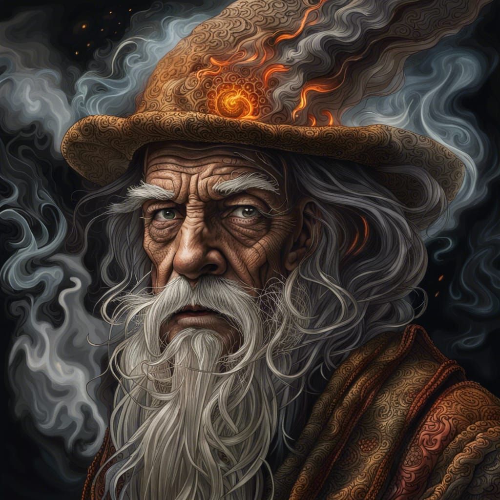 old man, Wizard of the elements, Insanely detailed and intricately made ...