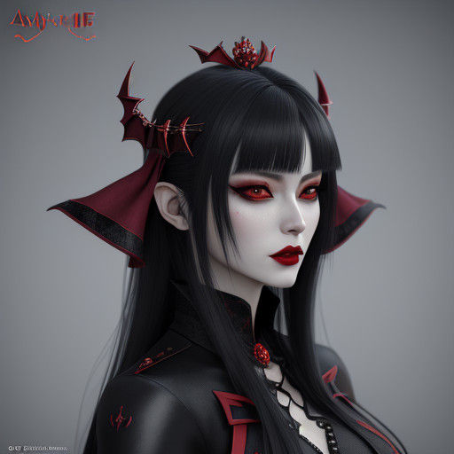 vampire queen - Surreal Vampire Queen in Cyberpunk Aesthetic