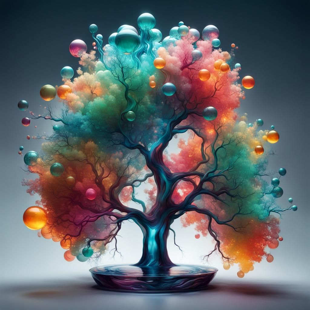 Bubbles Tree - AI Generated Artwork - NightCafe Creator