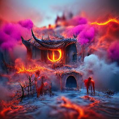 Evil souls fall to Hell Ever trapped in burning cells - AI Generated ...