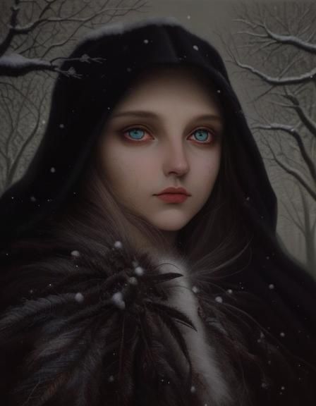 Canvas texture, Fine art oil painting. The Druids eyes comforted us ...