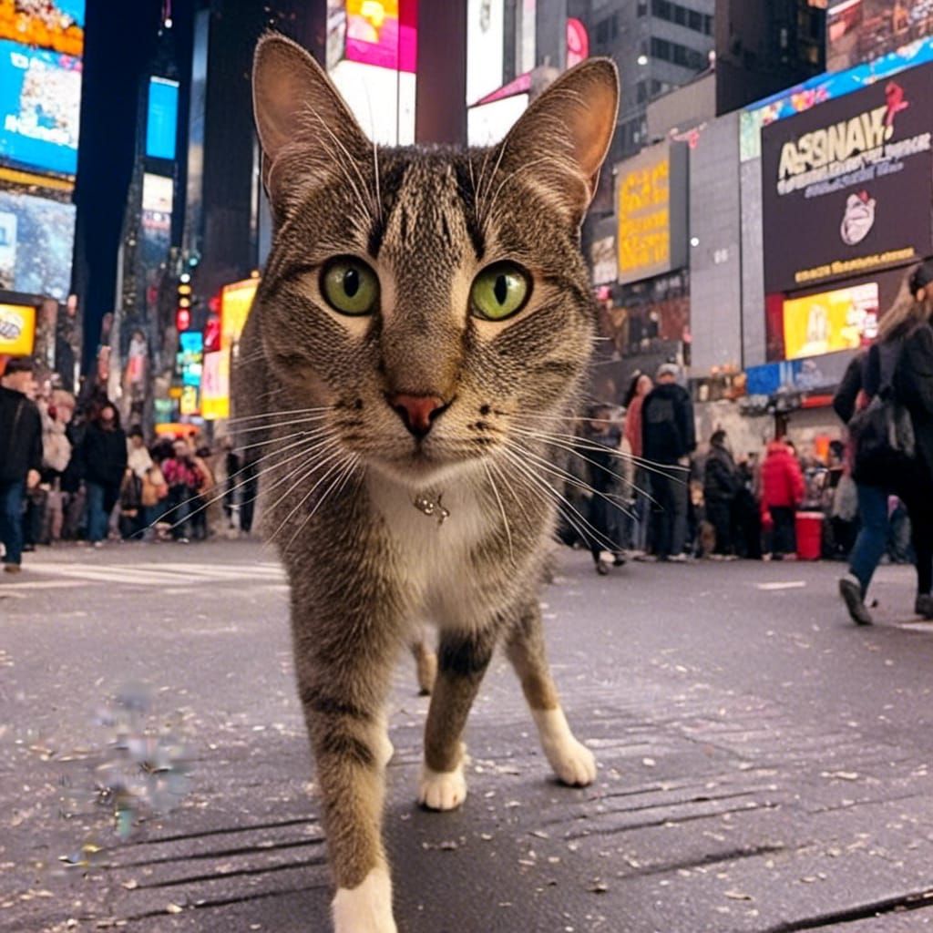 Lily in Times Square! - AI Generated Artwork - NightCafe Creator