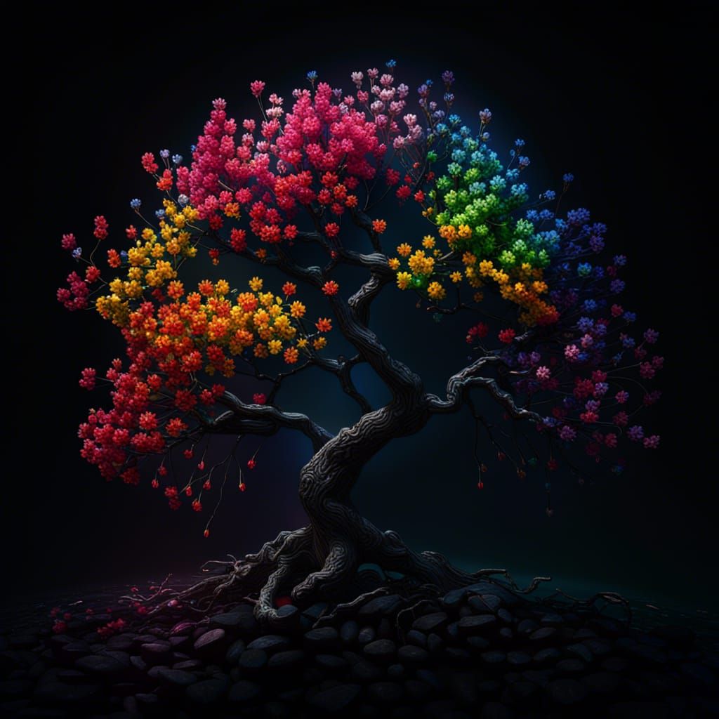 Rainbow tree pfp - AI Generated Artwork - NightCafe Creator