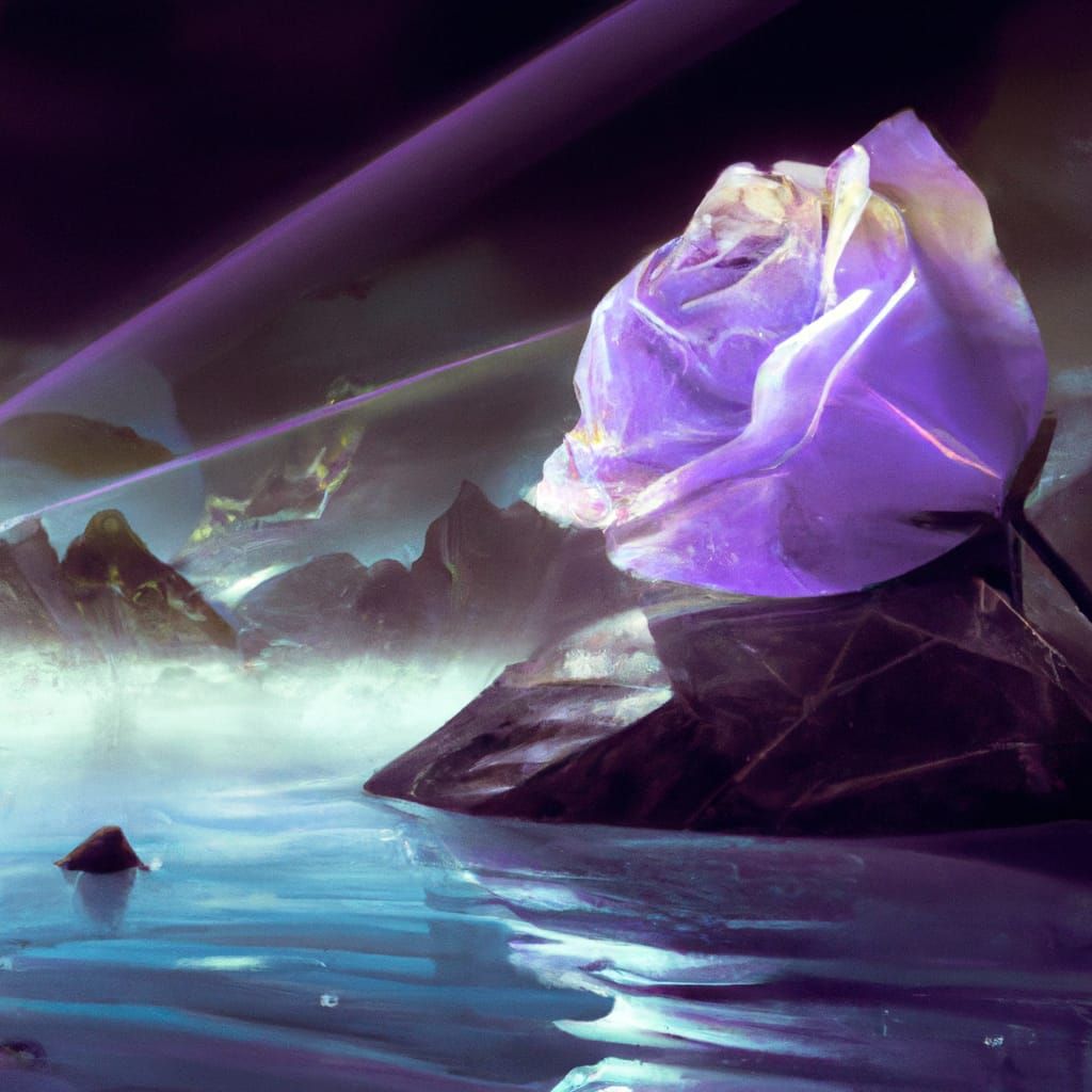Purple night rose - AI Generated Artwork - NightCafe Creator