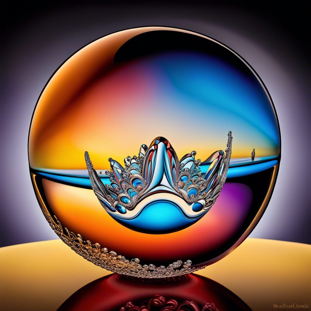 A Fancy Glass Orb by Waterford Crystals, beautiful, medium shot, vapor ...