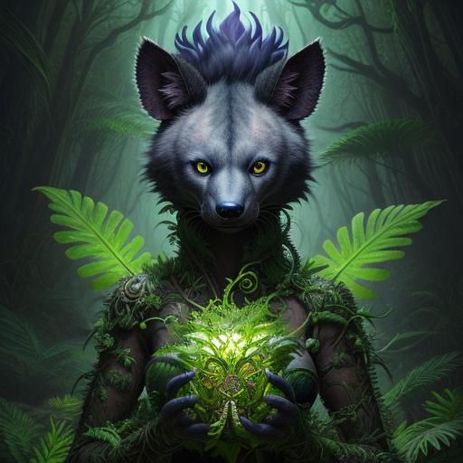 Elemental Harmony + Mystical Flora Infusion, a FURRY SHE-HYENA merging ...