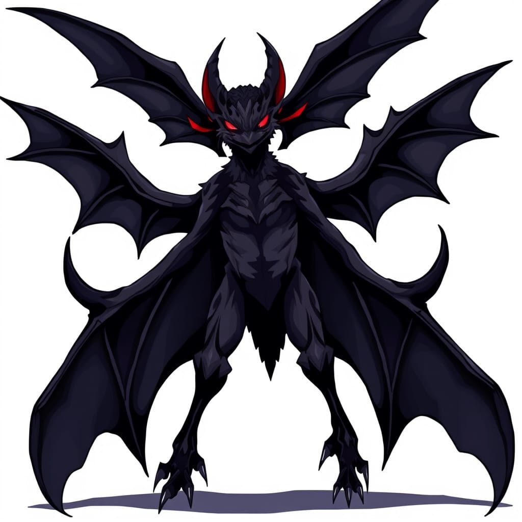 Corrupted Bat in Anime JRPG Style - AI Art