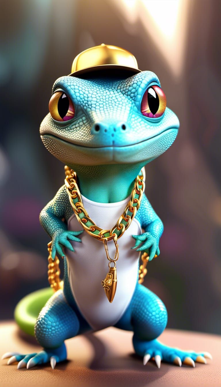 Hip hop cute lizard - AI Generated Artwork - NightCafe Creator