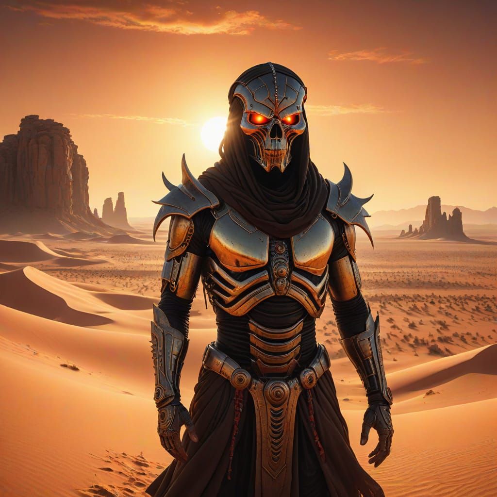 Epic Libyan Desert Landscape with Acephali Figure ... - AI Art