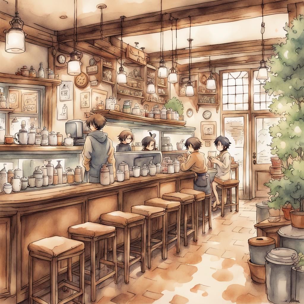 Cafe - AI Generated Artwork - NightCafe Creator