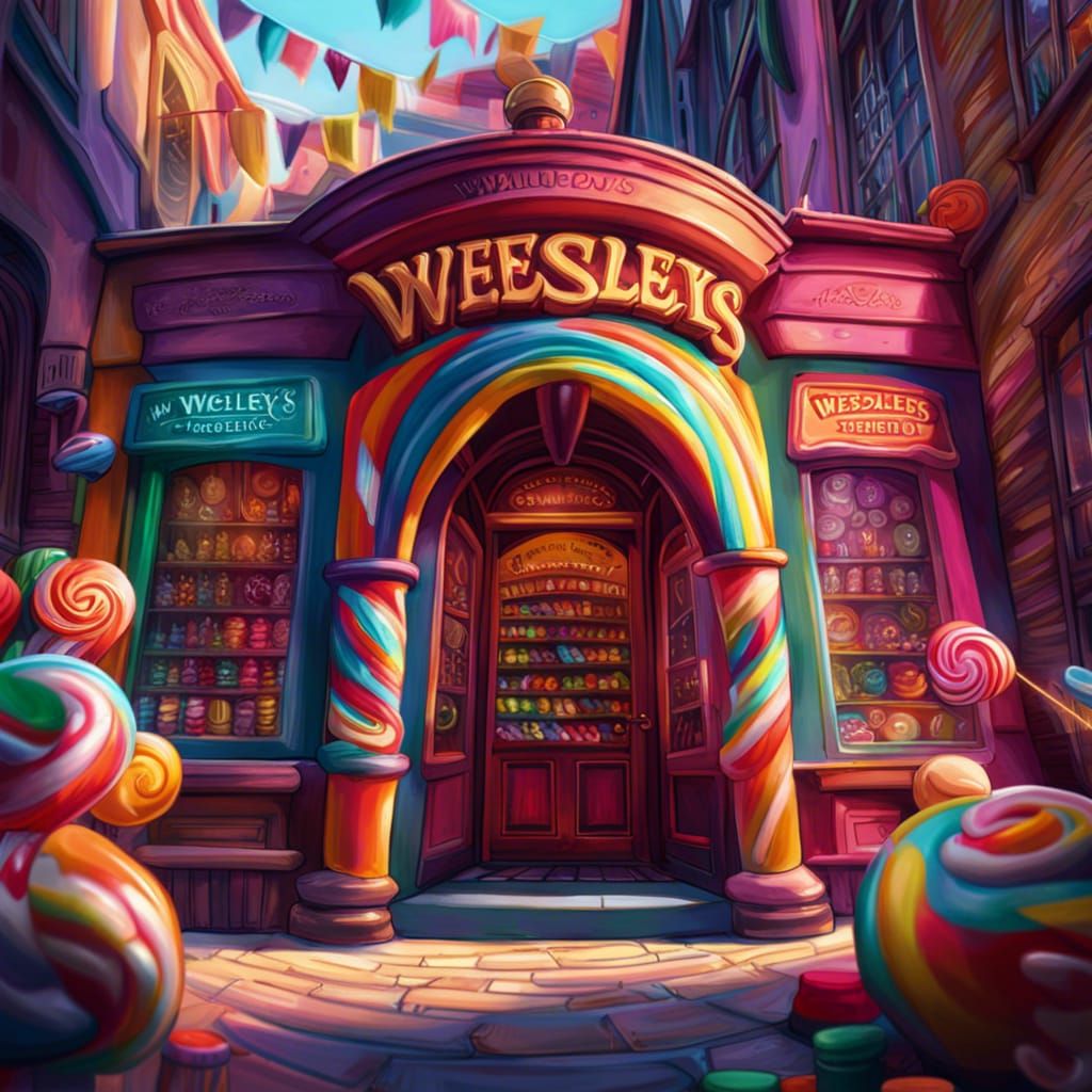 Weasley's wizarding wheezes candy and joke shop - AI Generated Artwork ...
