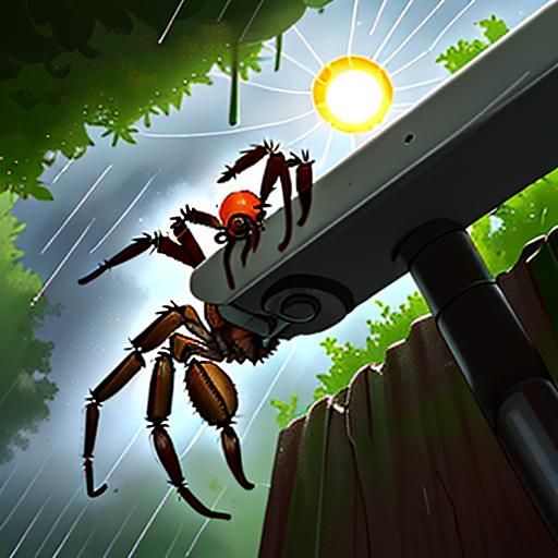 The itsy bitsy spider climbed up the water spout. Down came the rain ...