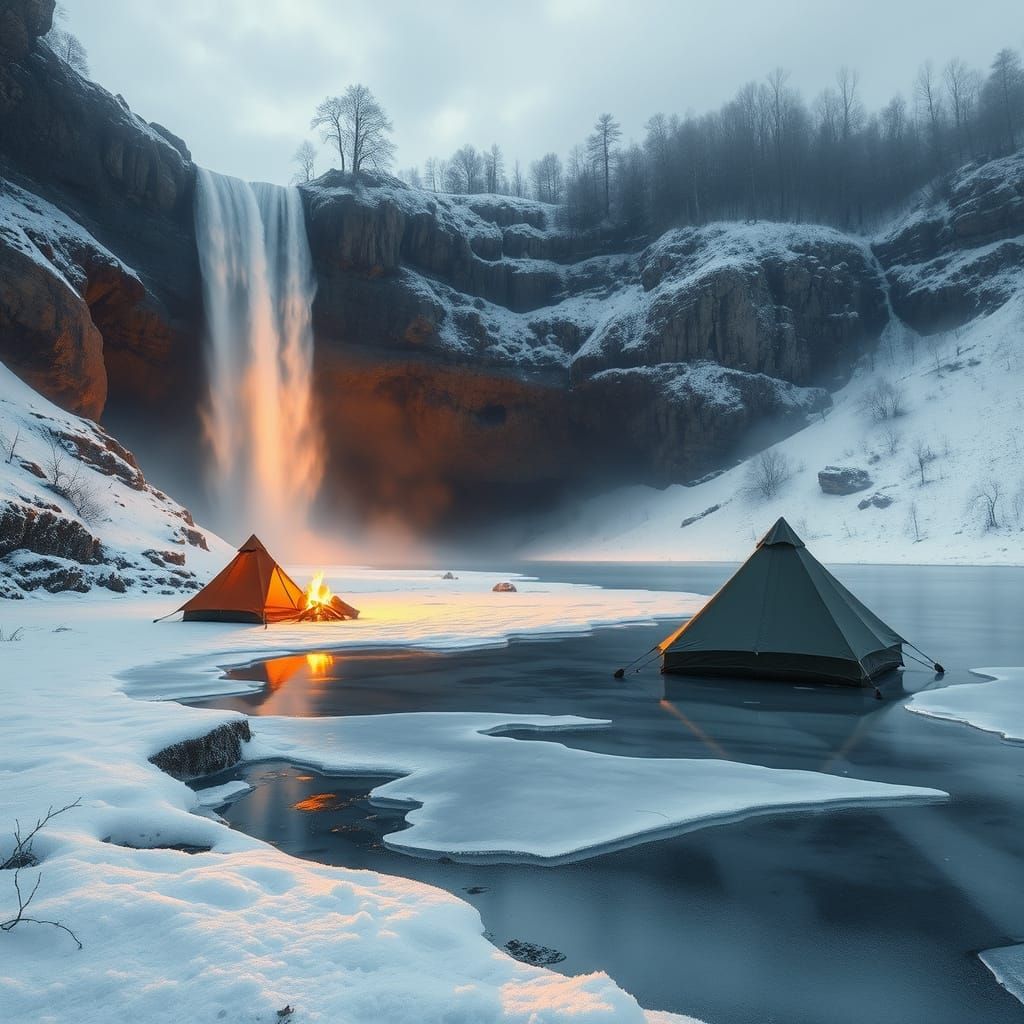 Wintersperiments - Frozen Serenity in Constable's Style