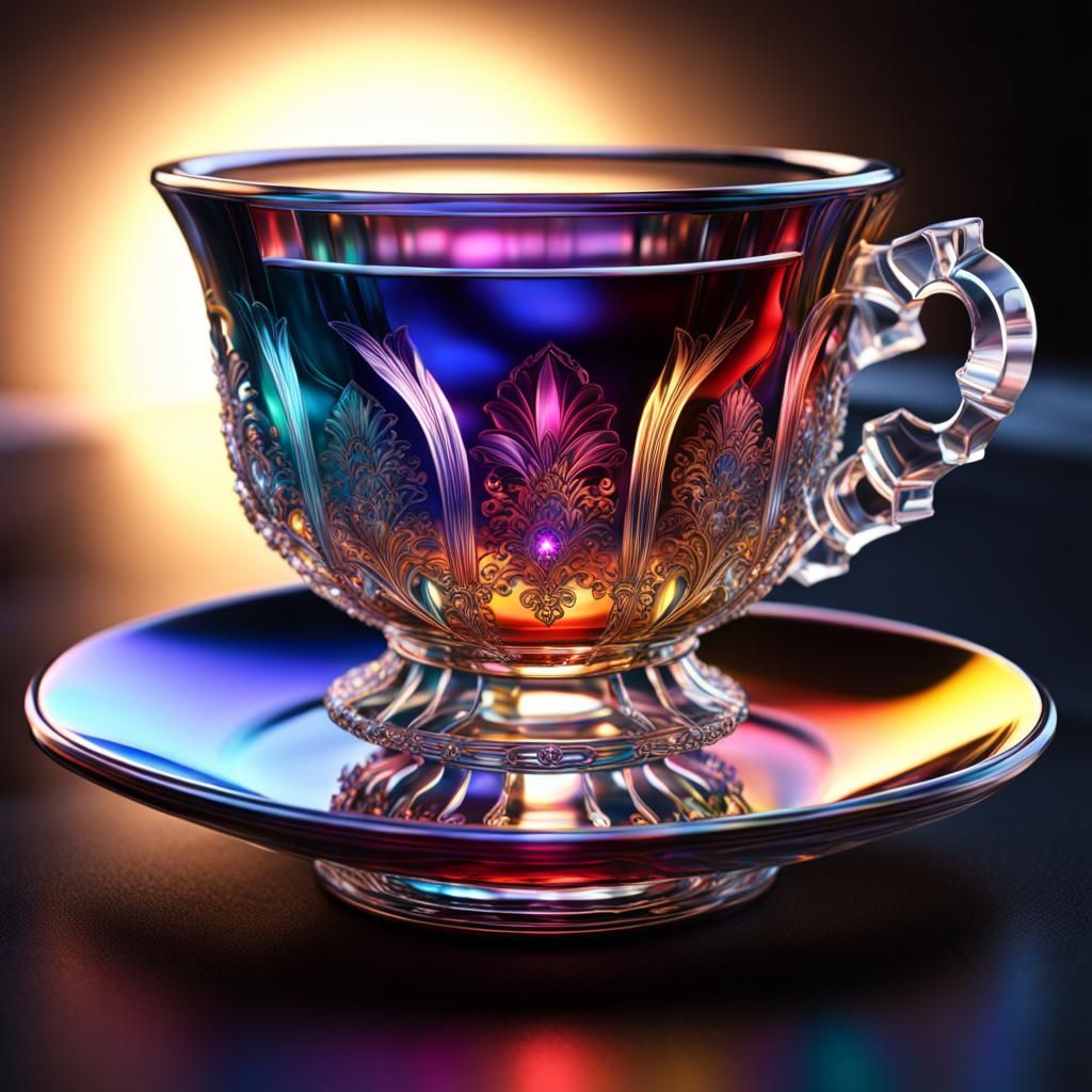 Crystal Tea Cup #1 - AI Generated Artwork - NightCafe Creator