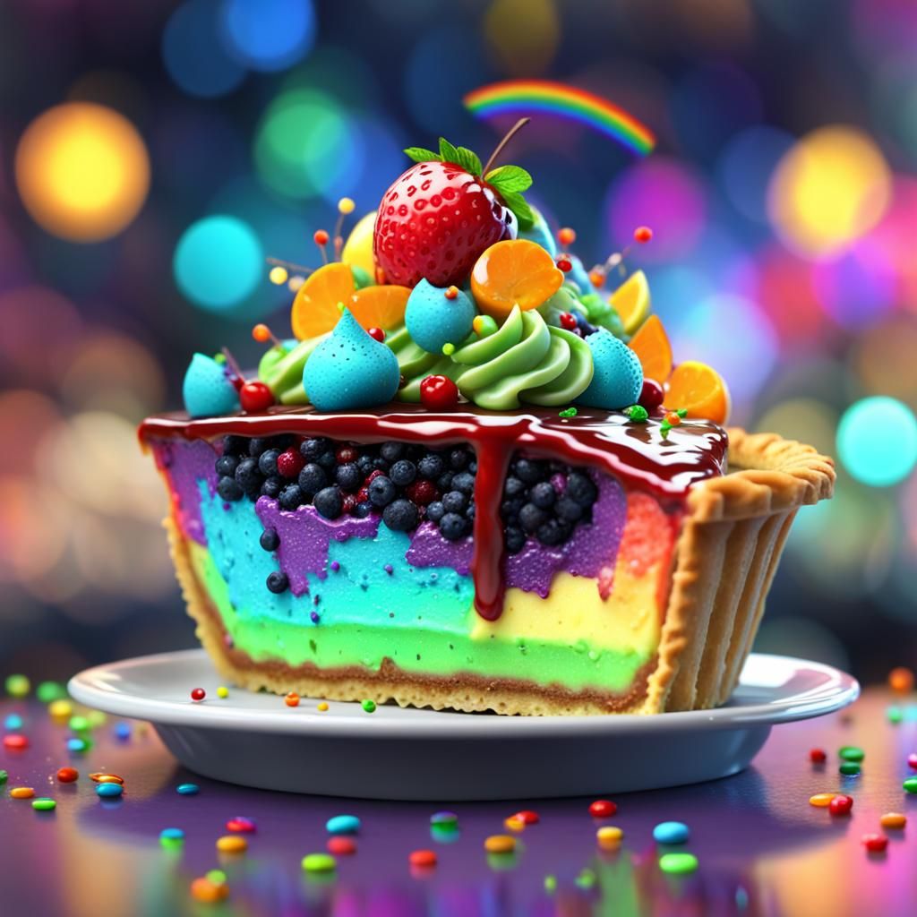 Rainbow Pie - AI Generated Artwork - NightCafe Creator