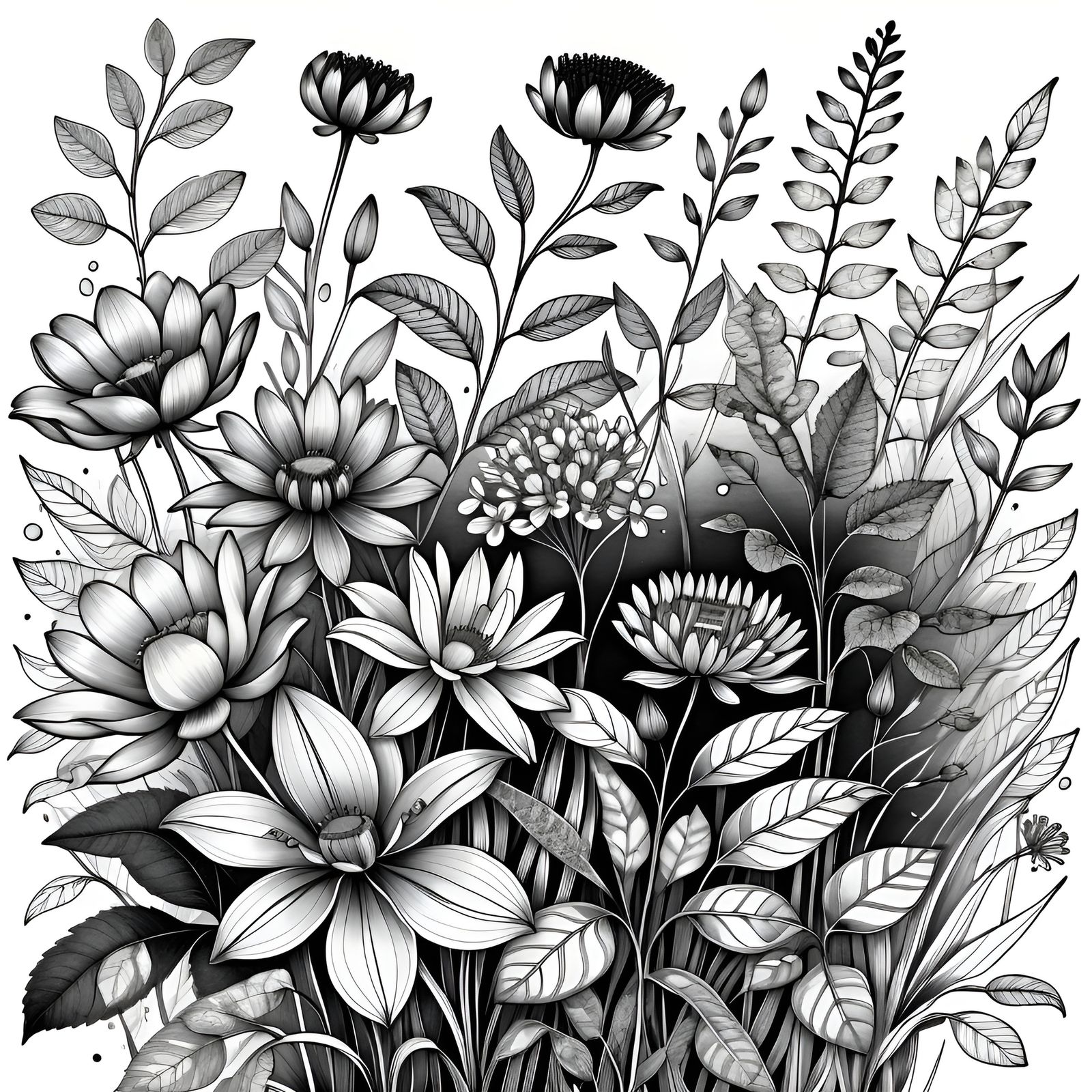 Botanical Ink Drawing - AI Generated Artwork - NightCafe Creator