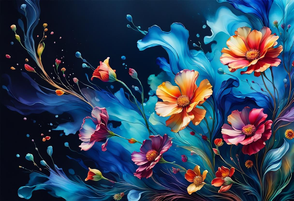 Flowers From A Magic Garden. - AI Generated Artwork - NightCafe Creator