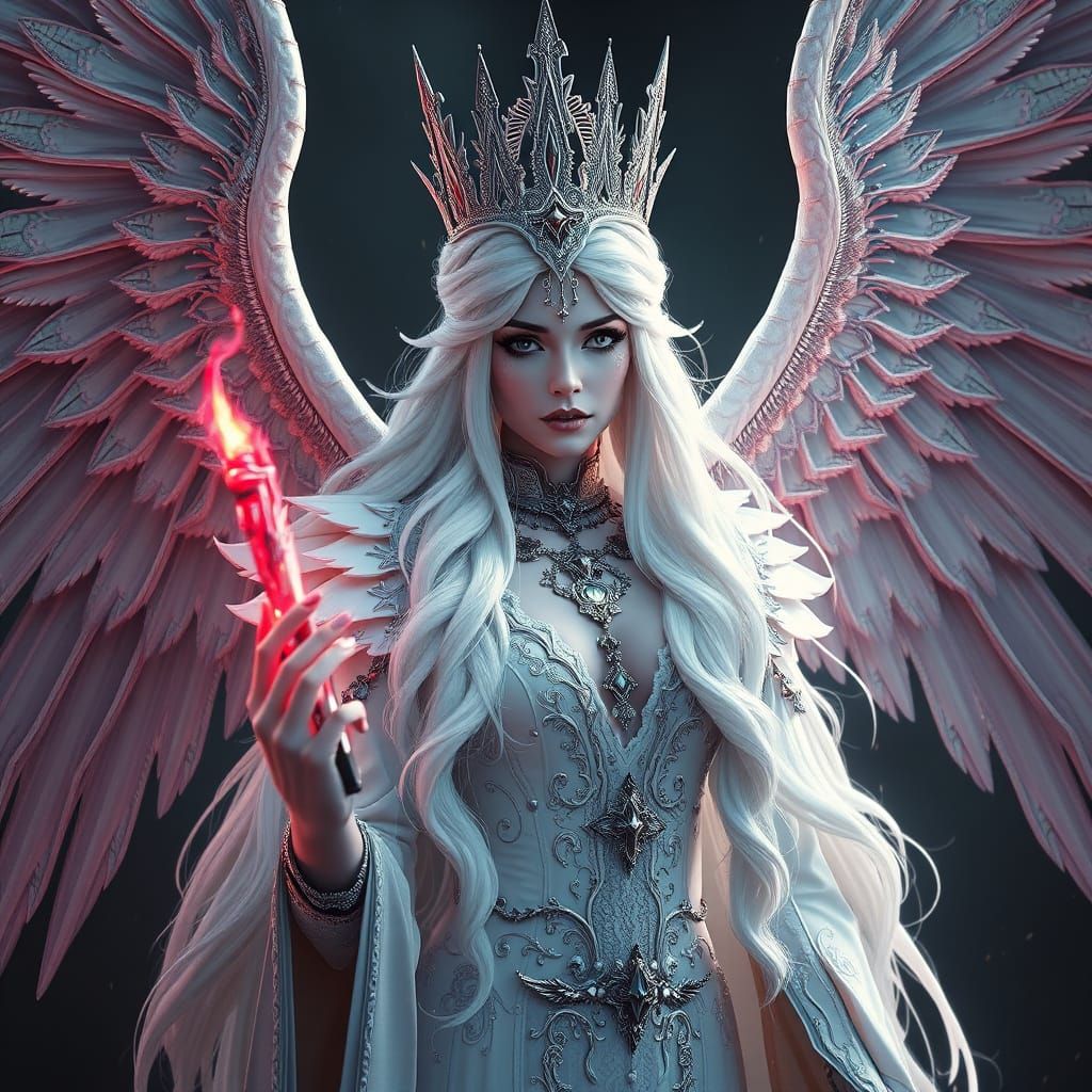 Stunning white goth queen - Gothic Fantasy Queen in Splendi...