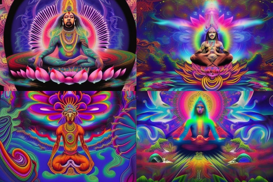 Spirit world, dogs, trippy dmt imagery, waterfalls, cosmic space ...