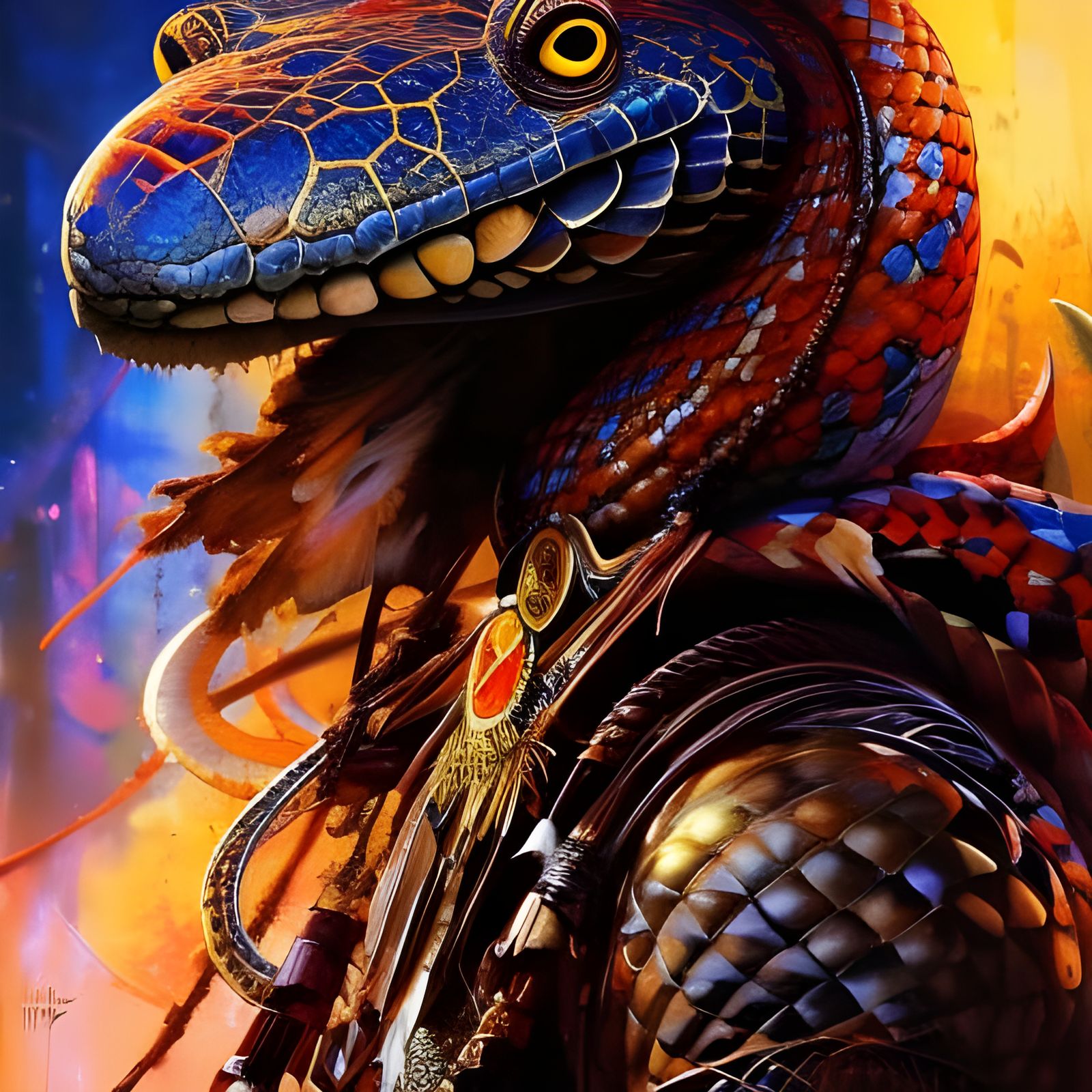Shaman Snake - AI Generated Artwork - NightCafe Creator
