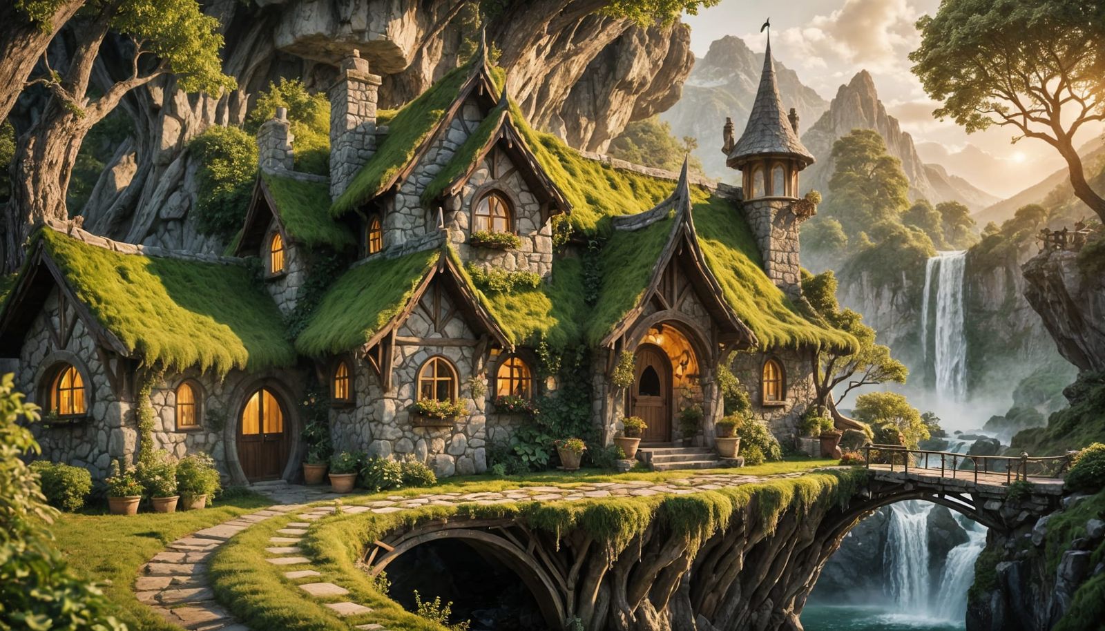 a cottage near the falls - Ethereal Elven Cottage Near a Ser...