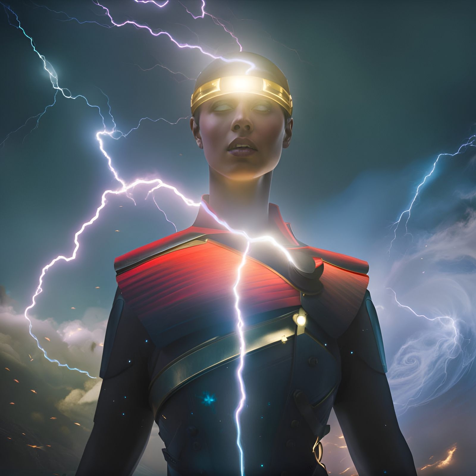 "Lady Cosmic Lightning" - Lightning-scape - AI Generated Artwork ...