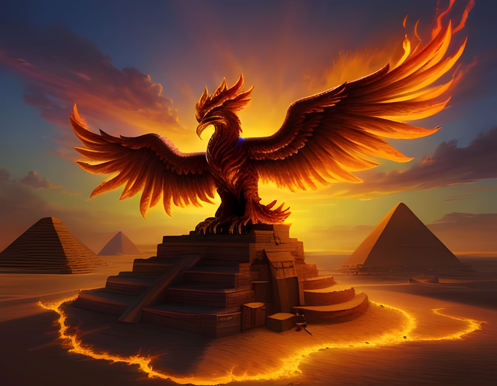 Phoenix - The Guardian of Pyramids - AI Generated Artwork - NightCafe ...