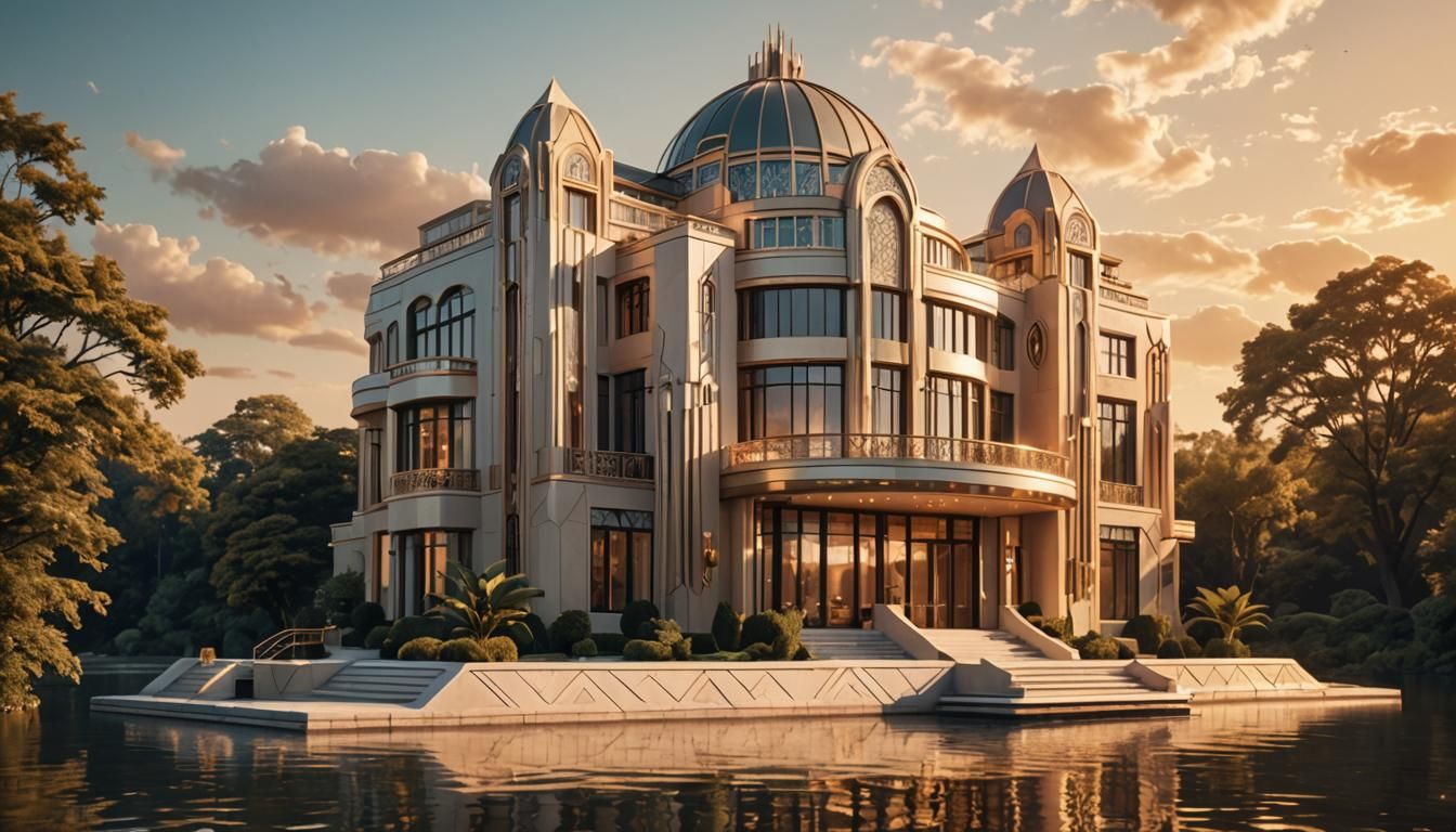WELCOME - Hyperrealistic Art Deco House by River