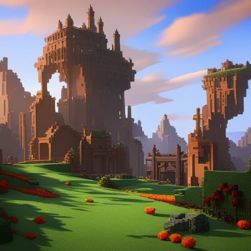 sports game Unreal Engine Studio Ghibli minecraft surrealism landscape ...