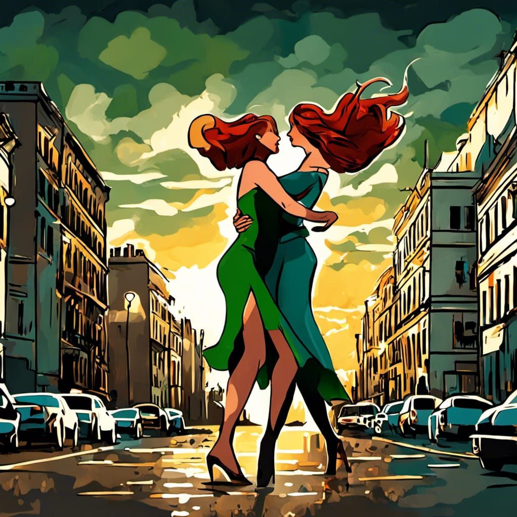 Dancing tango in the streets of Buenos Aires… - AI Generated Artwork - NightCafe Creator