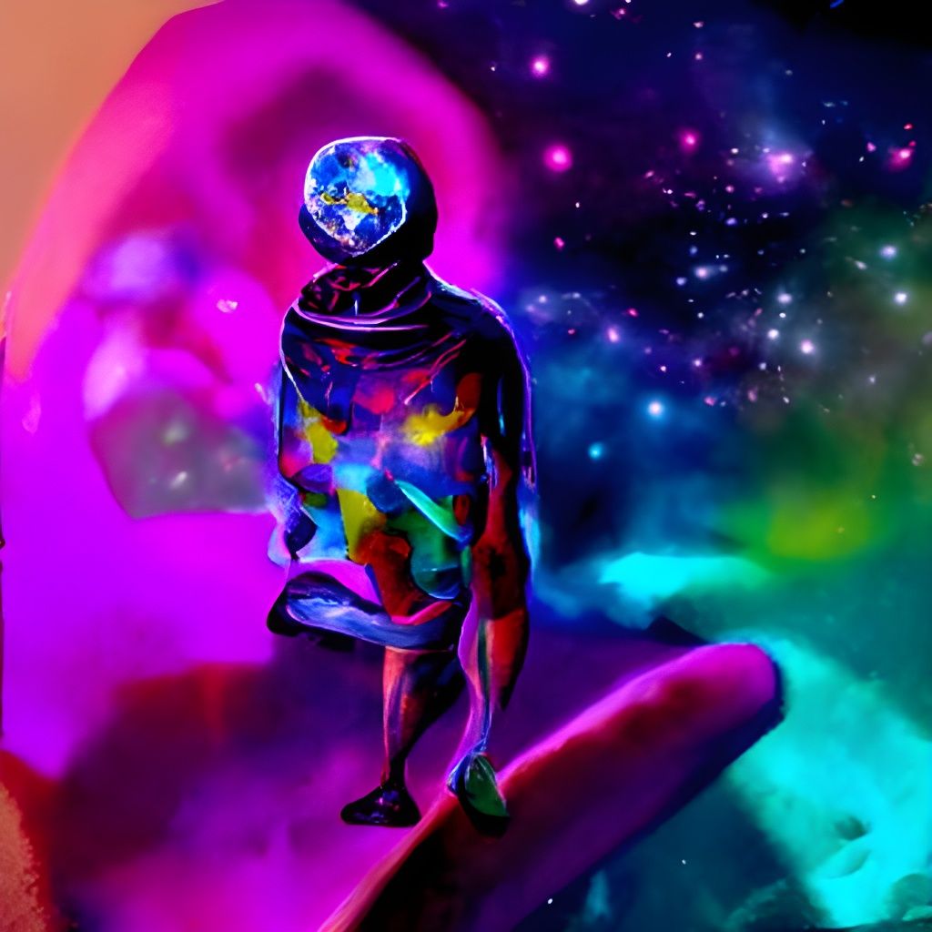 the creator - Holographic Cosmic Astral Illustration in Mixe...