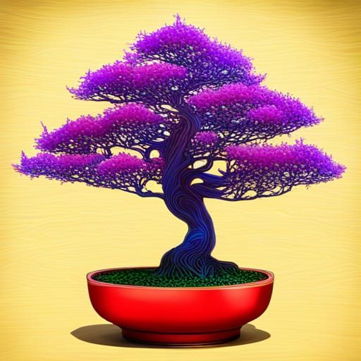 Colourful bonsai tree - AI Generated Artwork - NightCafe Creator