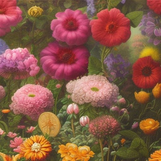 Beautiful flowers detailed matte painting hyperdetailed intricately ...
