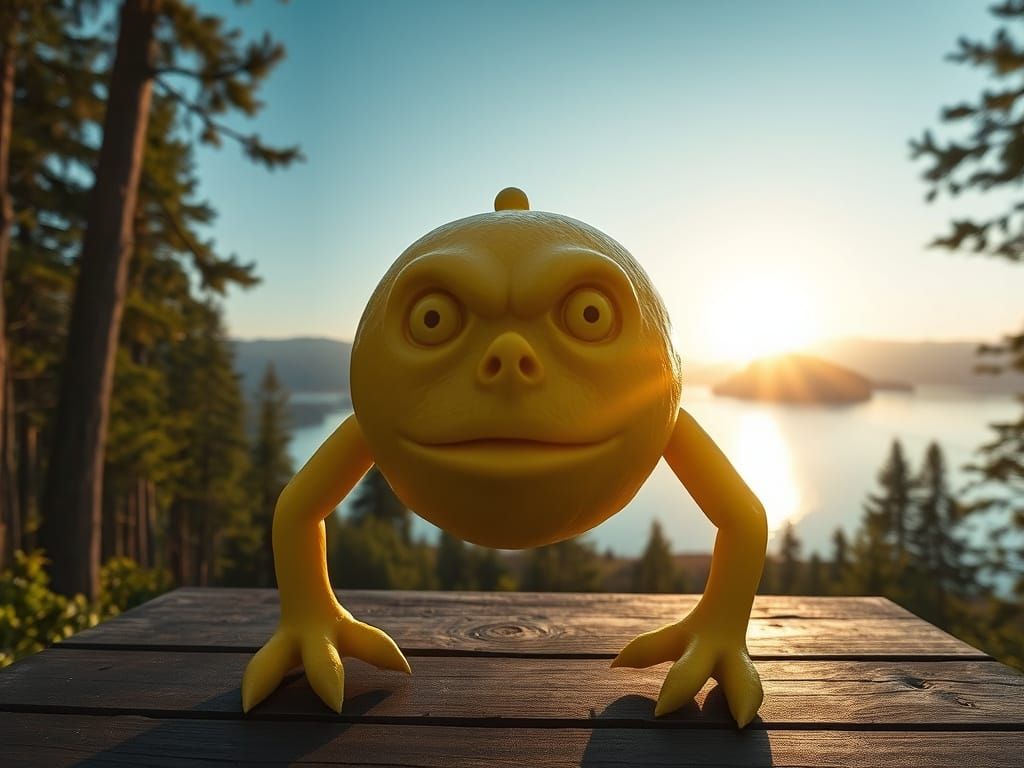 Surreal Lemon Sculpture in Photorealistic 3D - AI Art