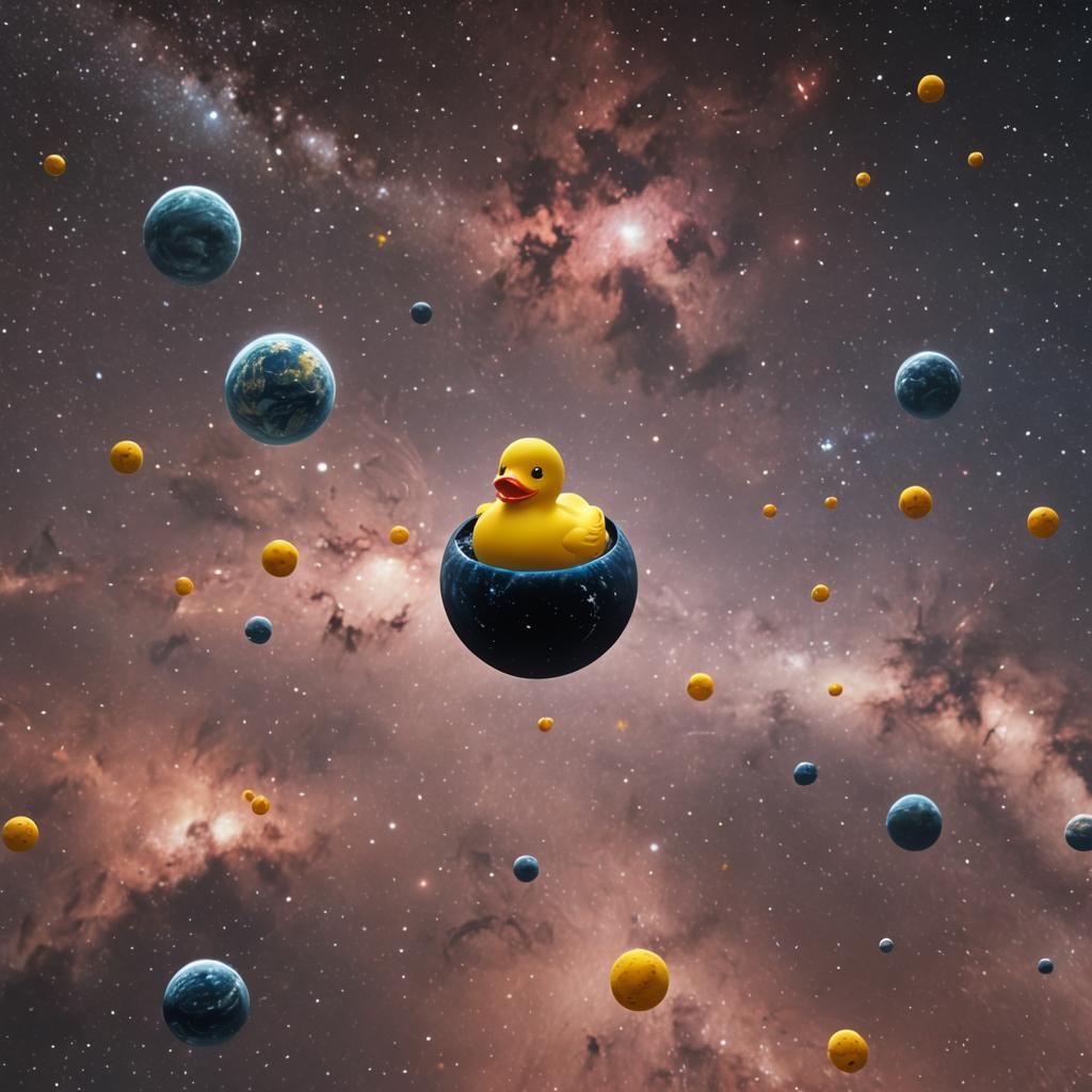 Rubber duck in space - AI Generated Artwork - NightCafe Creator