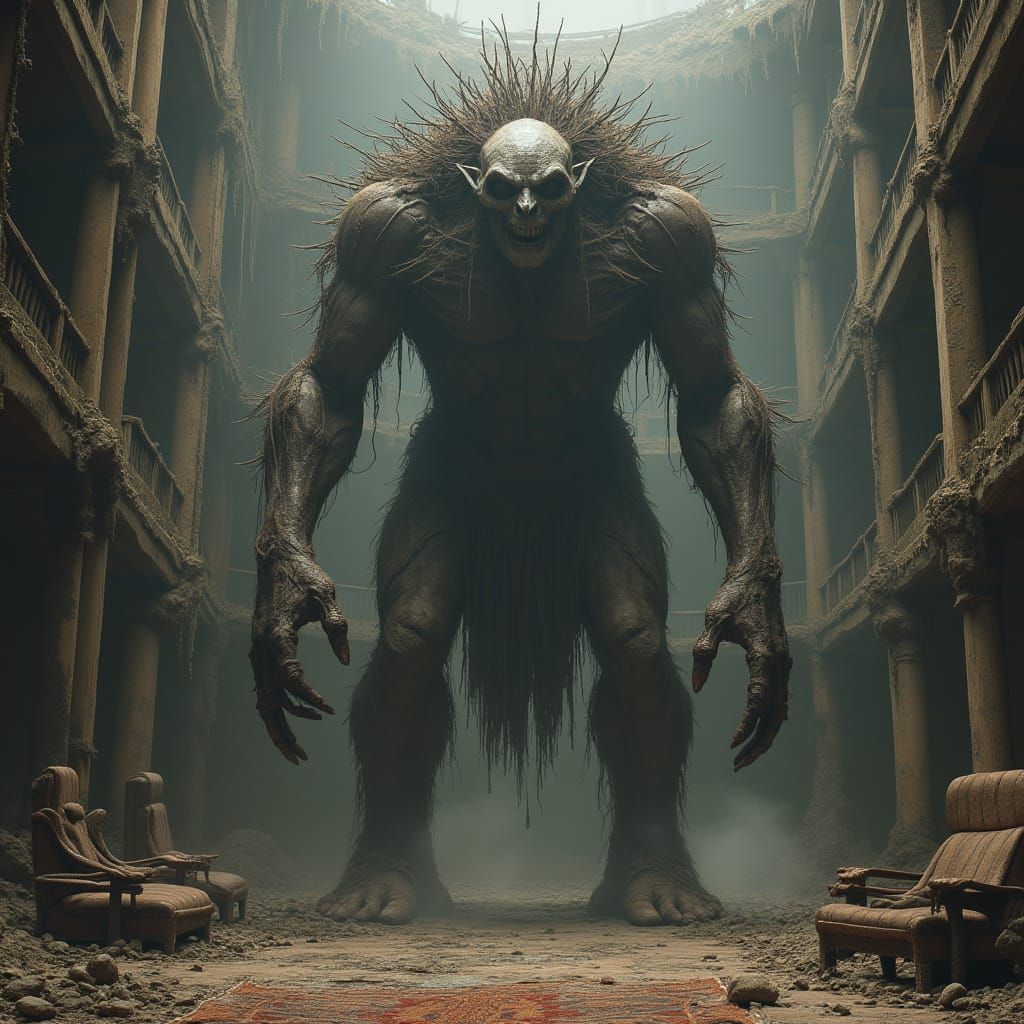 Gothic Undead Monolith in a Forgotten Grand Chambe... - AI Art