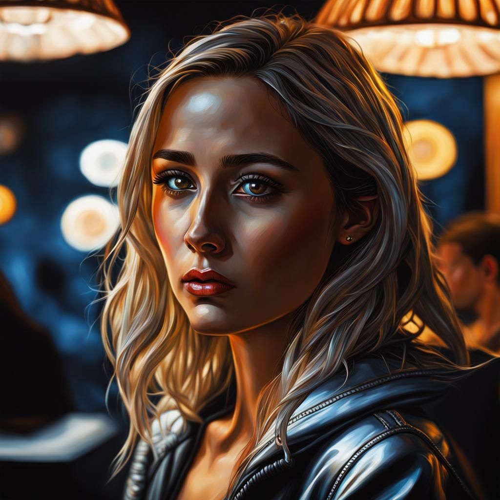 Resting Birch Face, detailed oil on canvass, wet vibrant paint, dynamic ...