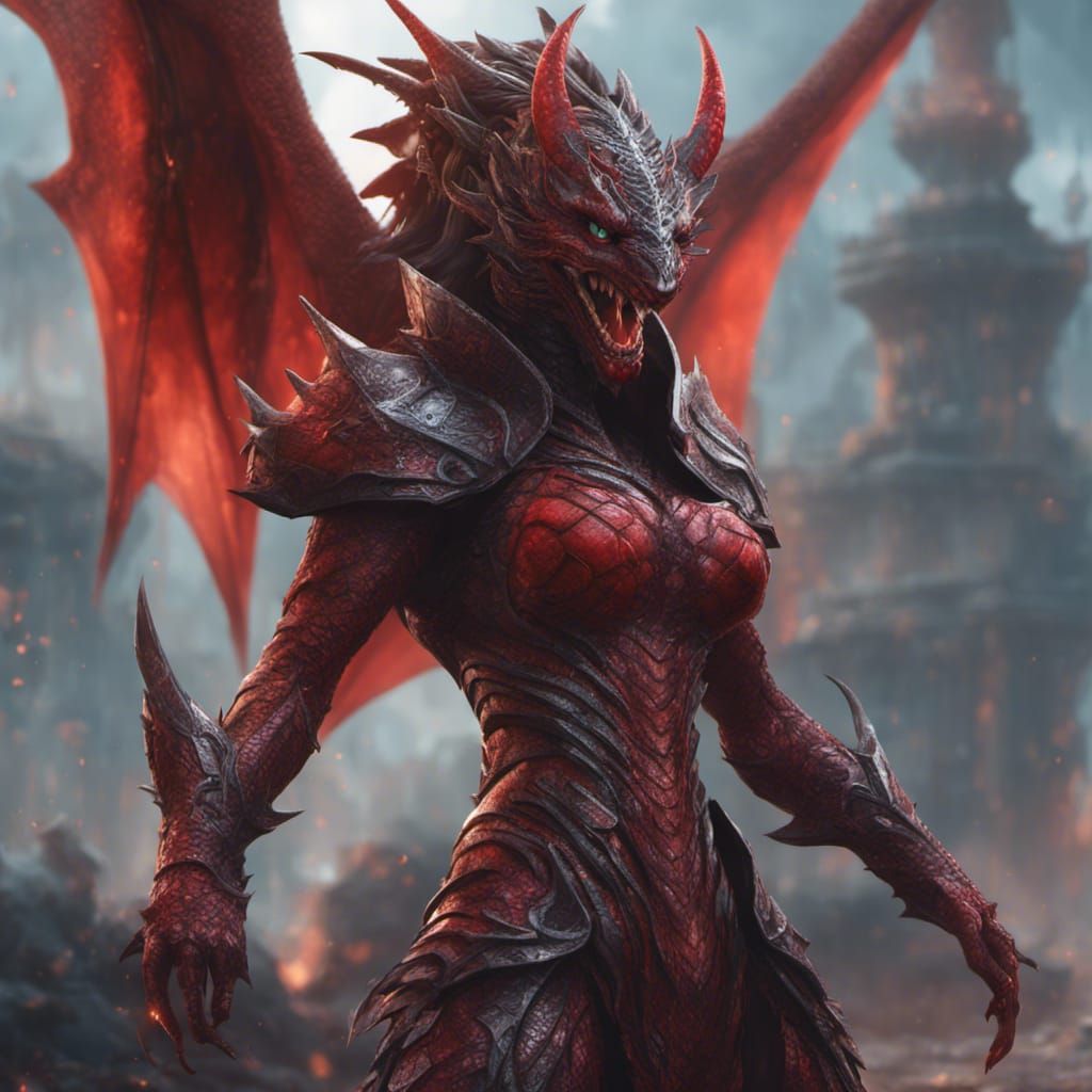 Red Draconian Noble - AI Generated Artwork - NightCafe Creator