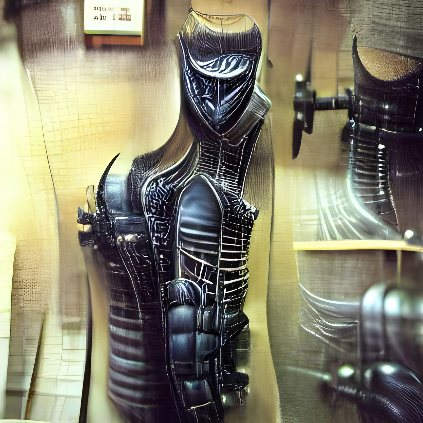 ninja armour by H.R.Giger - AI Generated Artwork - NightCafe Creator