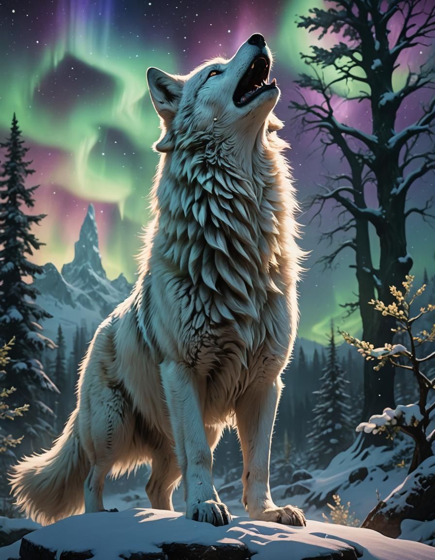 White wolf - AI Generated Artwork - NightCafe Creator