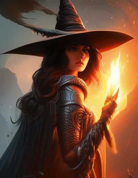 Denise milani as a witch - AI Generated Artwork - NightCafe Creator