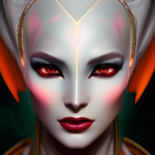 beautiful alien woman, symmetrical, head and shoulders portrait, 8k ...