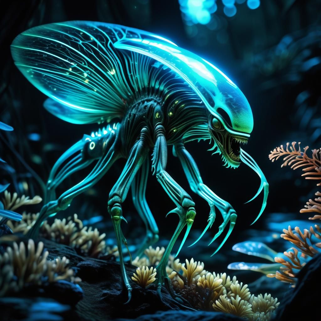 Bioluminescent Alien - AI Generated Artwork - NightCafe Creator
