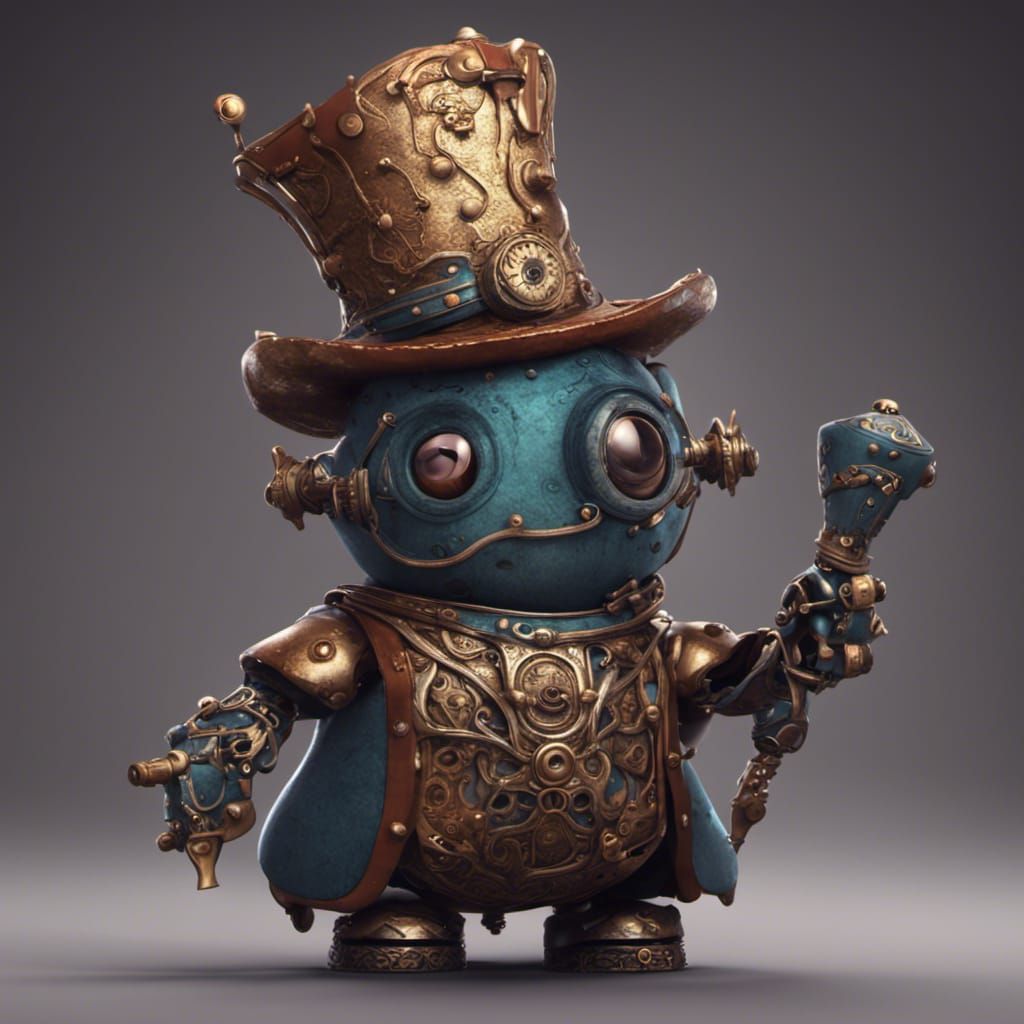 D&D Fantasy Automaton Tiny in Size with a hat and eyes that glow - AI ...
